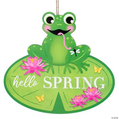 11" Hello Spring Frog Sign | Oriental Trading