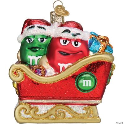 Old World Christmas MandM FeetS In Sleigh Blown Glass Holiday Ornament ...