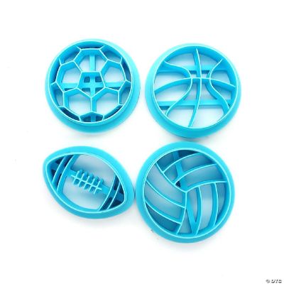 Sports Balls Clay Cutter Set, 4 pc, Basketball Volleyball Football ...