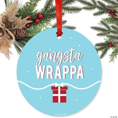 Metal Xmas Ornament Gangsta Wrappa | Oriental Trading