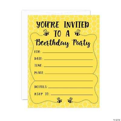20 Busy Little Bee Birthday Invitations | Oriental Trading