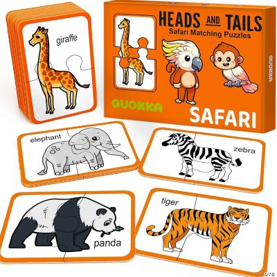 QUOKKA 16 Pairs of Wild Animals - Memory Matching Games for 2-4 Ages