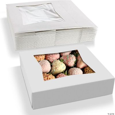 MT Products White Treat Boxes 10" x 2.5" Auto Pop-Up Bakery Boxes ...