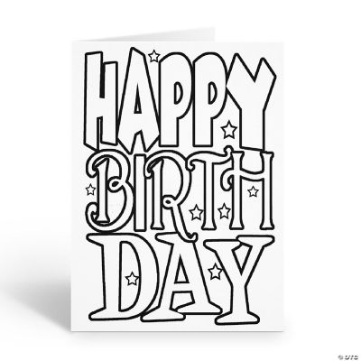 KIDS HAPPY BIRTHDAY COLORING CARDS, COLOR YOUR OWN BIRTHDAY DESIGN FOR ...