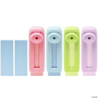 Wrapables Retractable Pastel Erasers with Refills, Set of 4 Erasers + 2 ...