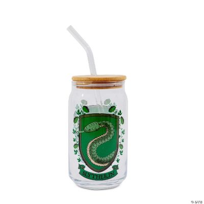 Harry Potter Slytherin House Mascot Glass Tumbler With Bamboo Lid and ...