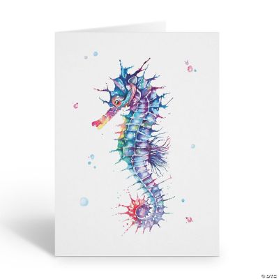 Seahorse Note Card Set, 10 Elegant Ocean-Inspired Stationery with ...