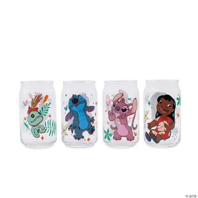 Disney Lilo & Stitch Characters 4-Piece Glass Can Set Each Holds 16 ...