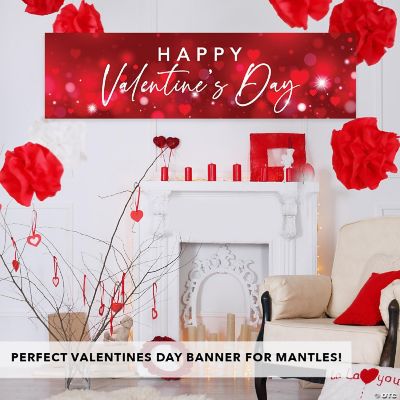 Happy Valentines Sparkly Hearts Banner | Oriental Trading