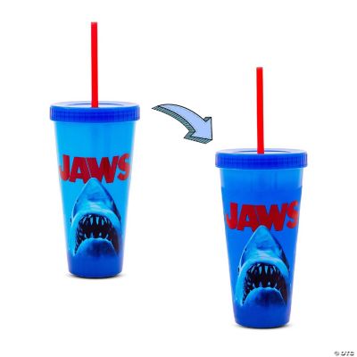 Jaws Poster Logo Color-Changing Tumbler With Lid and Straw Holds 24 ...
