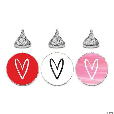 Valentines White Black Choc Drop Labels | Oriental Trading