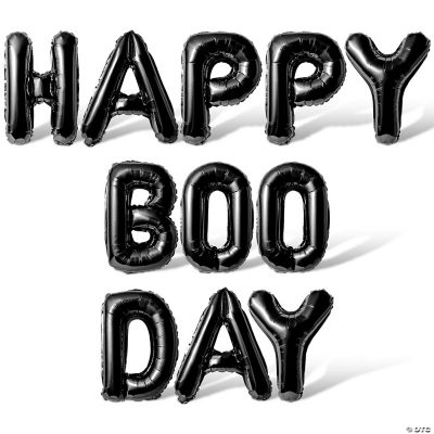 16 Inch Black HAPPY BOO DAY Letter Balloon Banner | Oriental Trading