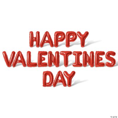 16 Inch Red HAPPY VALENTINES DAY Letter Balloon Banner | Oriental Trading