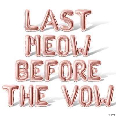 16 Inch Rose Gold LAST MEOW BEFORE THE VOW Letter Balloon Banner ...