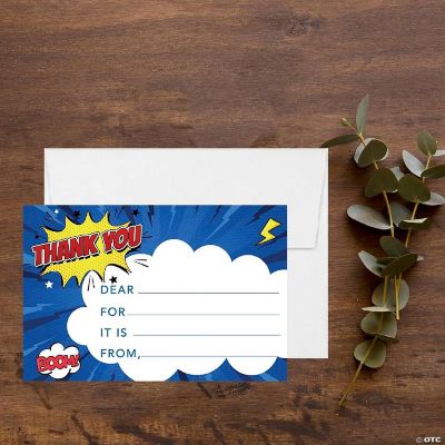 20Pcs Thank You CardsSuperhero Comic | Oriental Trading