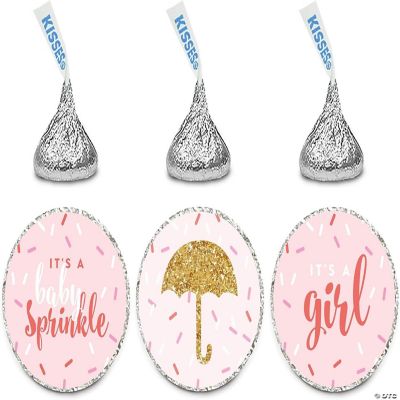 216PK Sprinkle Pink Chocolate Drop Label | Oriental Trading
