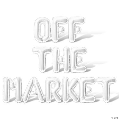 16 Inch White OFF THE MARKET Letter Balloon Banner | Oriental Trading