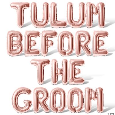 16 Inch Rose Gold TULUM BEFORE THE GROOM Letter Balloon Banner ...