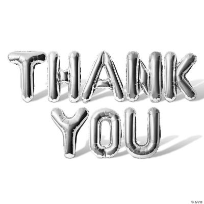16 Inch Silver THANK YOU Letter Balloon Banner | Oriental Trading