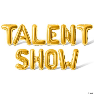 16 Inch Gold TALENT SHOW Letter Balloon Banner | Oriental Trading