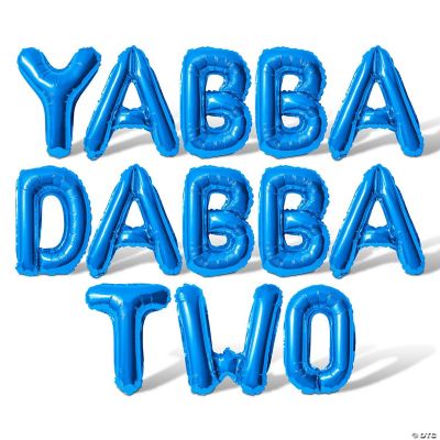 16 Inch Blue YABBA DABBA TWO Letter Balloon Banner | Oriental Trading