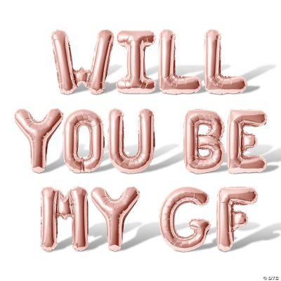 16 Inch Rose Gold WILL YOU BE MY GF Letter Balloon Banner | Oriental ...