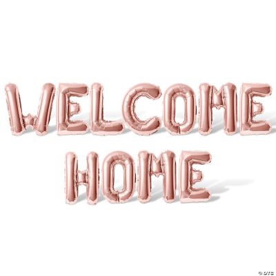 16 Inch Rose Gold WELCOME HOME Letter Balloon Banner | Oriental Trading