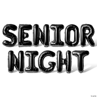 16 Inch Black SENIOR NIGHT Letter Balloon Banner | Oriental Trading