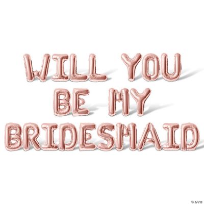 16 Inch Rose Gold WILL YOU BE MY BRIDESMAID Letter Balloon Banner ...