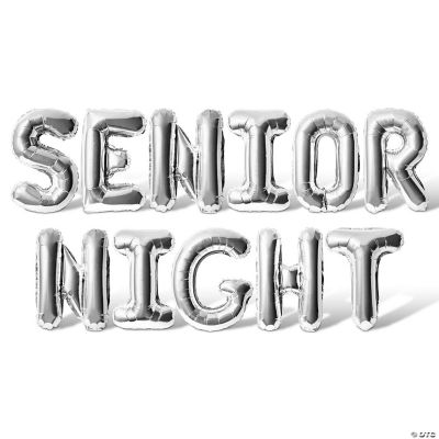 16 Inch Silver SENIOR NIGHT Letter Balloon Banner | Oriental Trading