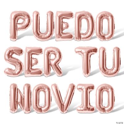 16 Inch Rose Gold PUEDO SER TU NOVIO Letter Balloon Banner | Oriental ...