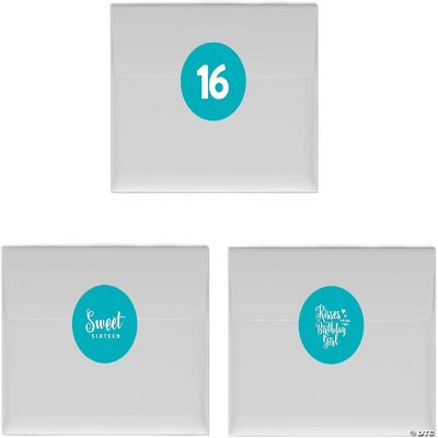 216PK Sweet 16 Aqua Chocolate Labels | Oriental Trading