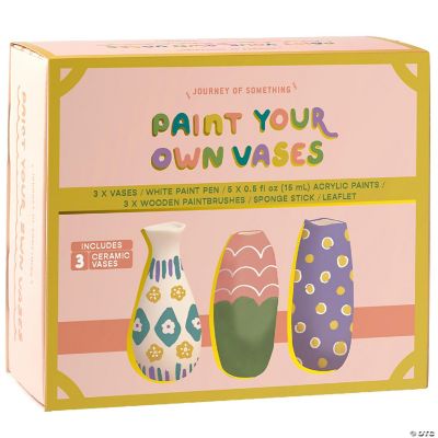 Journey of Something: Paint Your Own Vases - DIY Painting Kit, 3 White ...