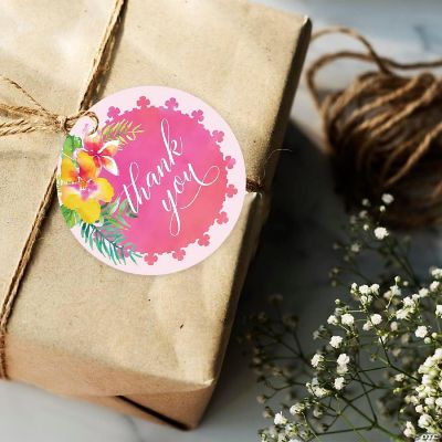48 Thank You Tags Kalani Hibiscus Flower | Oriental Trading