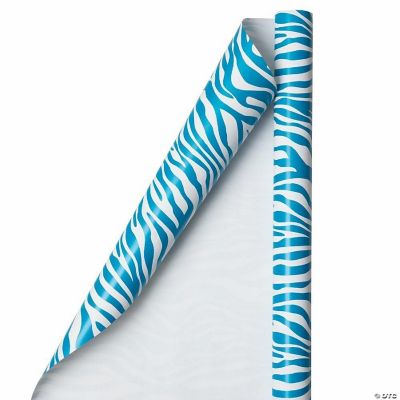 JAM PAPER Gift Wrap, Zebra Print Wrapping Paper, 50 Sq Ft Total, Blue ...