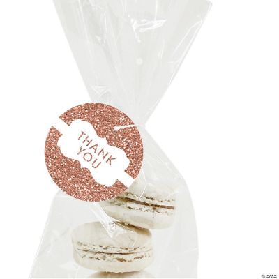24PC Faux Rose Gold Glitter Thank You | Oriental Trading