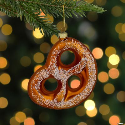 4.5" Salted Soft Pretzel Glass Christmas Ornament | Oriental Trading