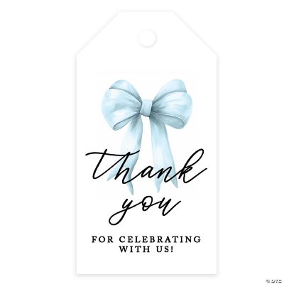20 Blue Bow Thank You Celebrating w/Us | Oriental Trading