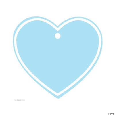 30 Heart Gift Tags Solid Blank Baby Blue | Oriental Trading