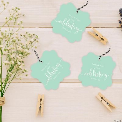 24PK Mint Green Thank You Gift Tags | Oriental Trading