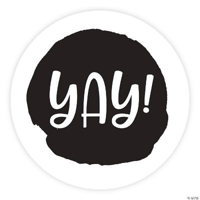 120 Watercolor Black Yay! Stickers | Oriental Trading
