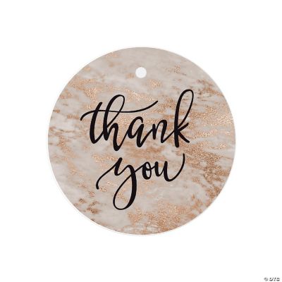 48 Thank You Tag Inna Rose Gold Marble | Oriental Trading