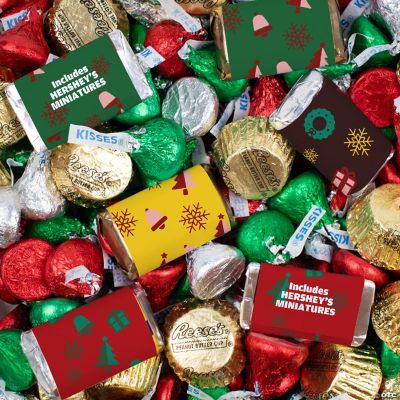 110Pcs Christmas Hershey’s Chocolate Mix - Chocolate Miniatures, Kisses ...