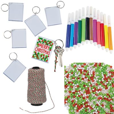2 1/2" DIY Christmas Keychain Decorating Craft Kit Assortment – Makes 12