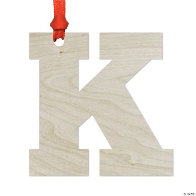 Wood Christmas Ornament Letter K | Oriental Trading