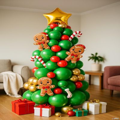 Christmas Themed Green & Red Tree Balloons Arch Kit 68Pcs for Holiday ...