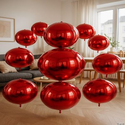 Metallic Red Balloons Set 10Pcs Round Balloons for Wedding Birthday ...