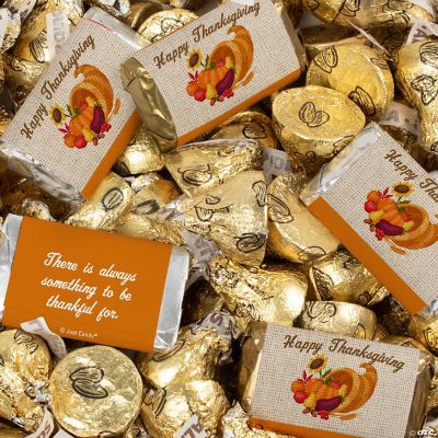 124 Pcs Thanksgiving Cornucopia Assorted Wrapped Miniatures & Gold ...