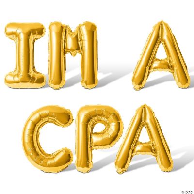 16 Inch Gold IM A CPA Letter Balloon Banner | Oriental Trading