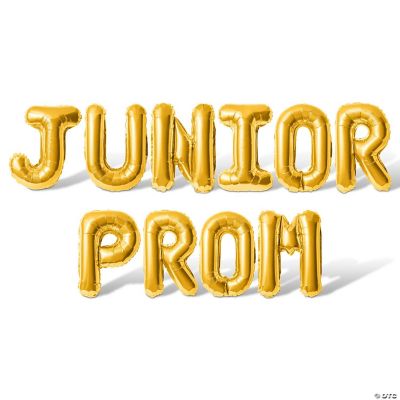 16 Inch Gold JUNIOR PROM Letter Balloon Banner | Oriental Trading